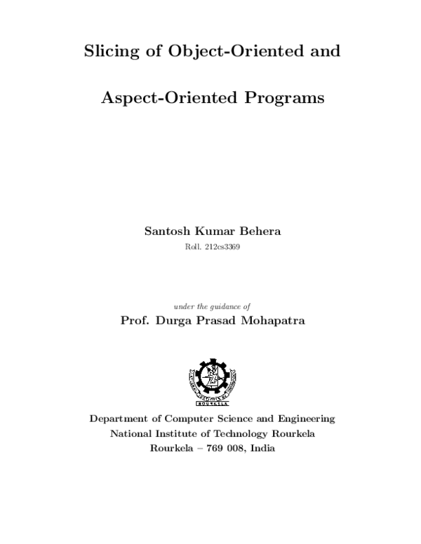 (PDF) Development of a Tool for Slicing of Object-Oriented Program