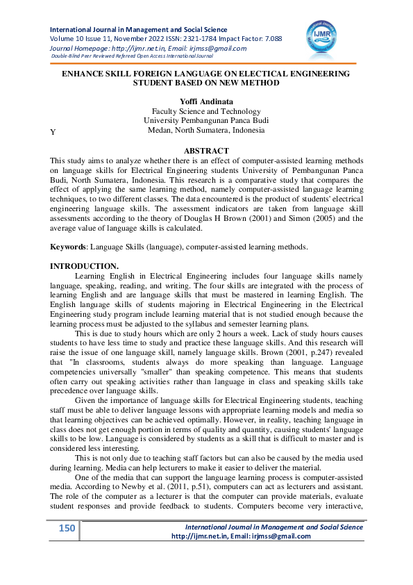 (PDF) ENHANCE SKILL FOREIGN LANGUAGE ON ELECTICAL ENGINEERING STUDENT ...
