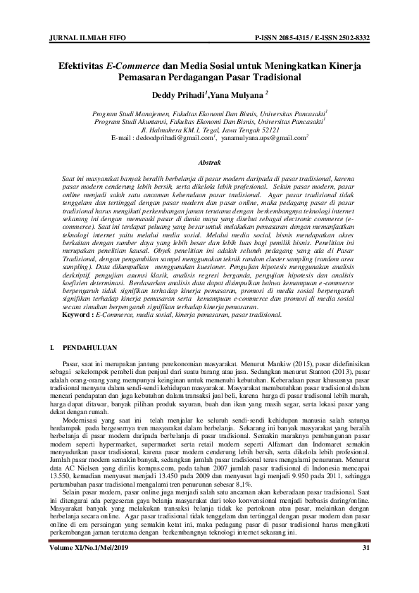 (PDF) Efektivitas E-Commerce dan Media Sosial untuk Meningkatkan Kinerja Pemasaran Perdagangan ...