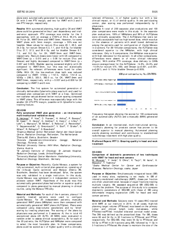 (PDF) OC-0268: Fully automated VMAT plan generation – an international multi-institutional ...