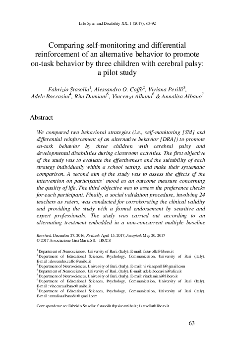 (PDF) Comparing self-monitoring and differential reinforcement of an alternative behavior to ...