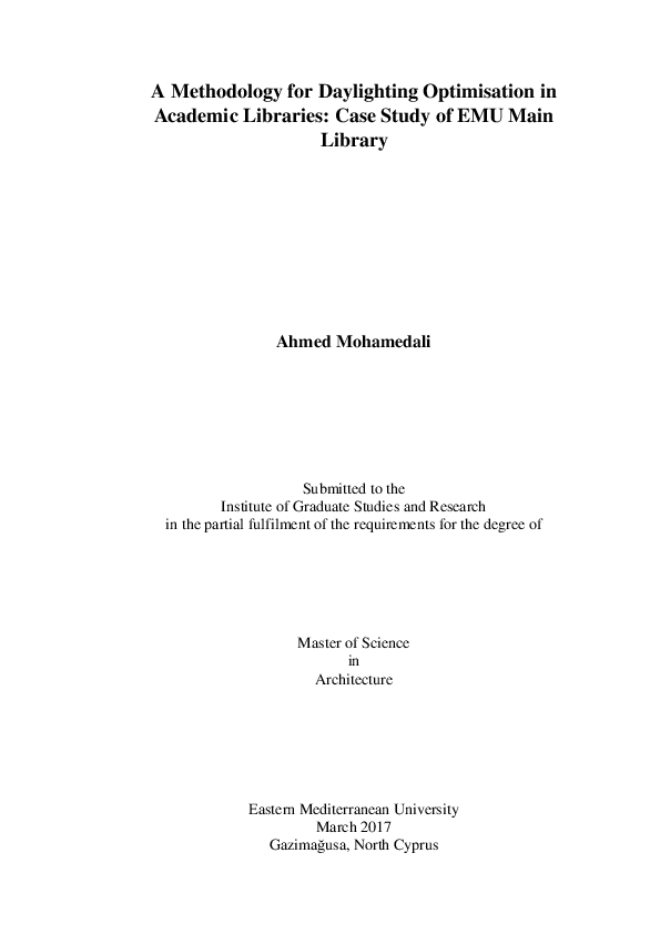 (PDF) A Methodology for Daylighting Optimisation in Academic Libraries ...