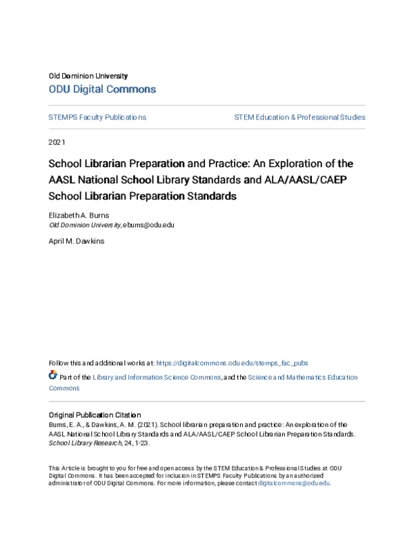 (PDF) School Librarian Preparation and Practice: An Exploration of the ...