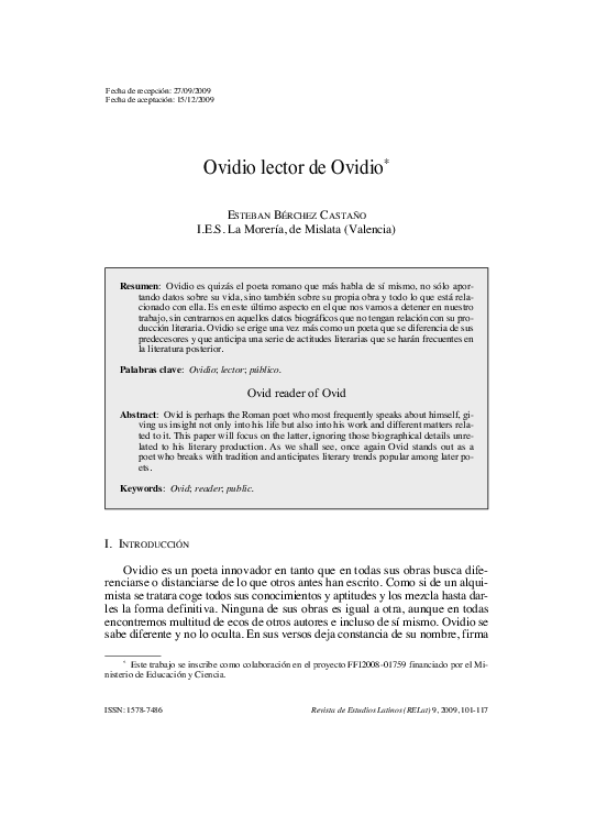 (PDF) Ovidio lector de Ovidio