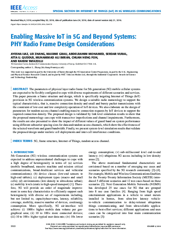 (PDF) Enabling Massive IoT in 5G and Beyond Systems: PHY Radio Frame ...
