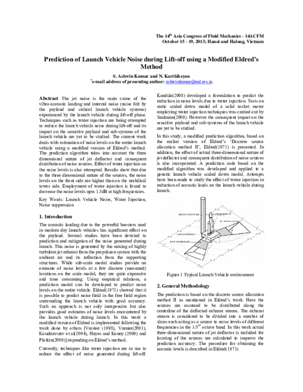 (PDF) Prediction of Launch Vehicle Noise during Lift-off using a ...