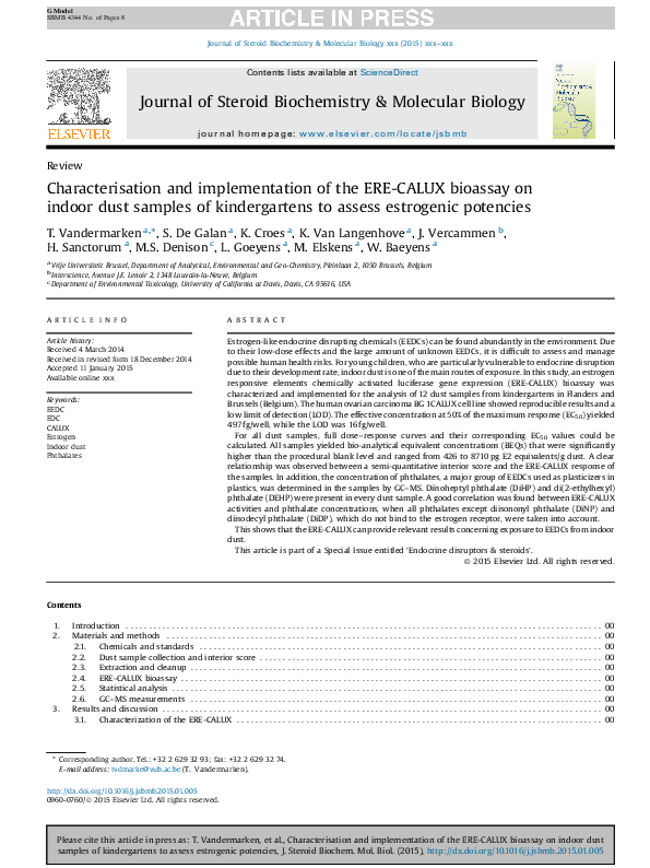 (PDF) Characterisation and implementation of the ERE-CALUX bioassay on ...