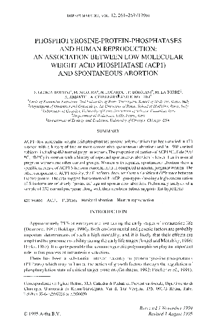 (PDF) Phosphotyrosine-Protein-Phosphatases and Human Reproduction: An Association between Low ...