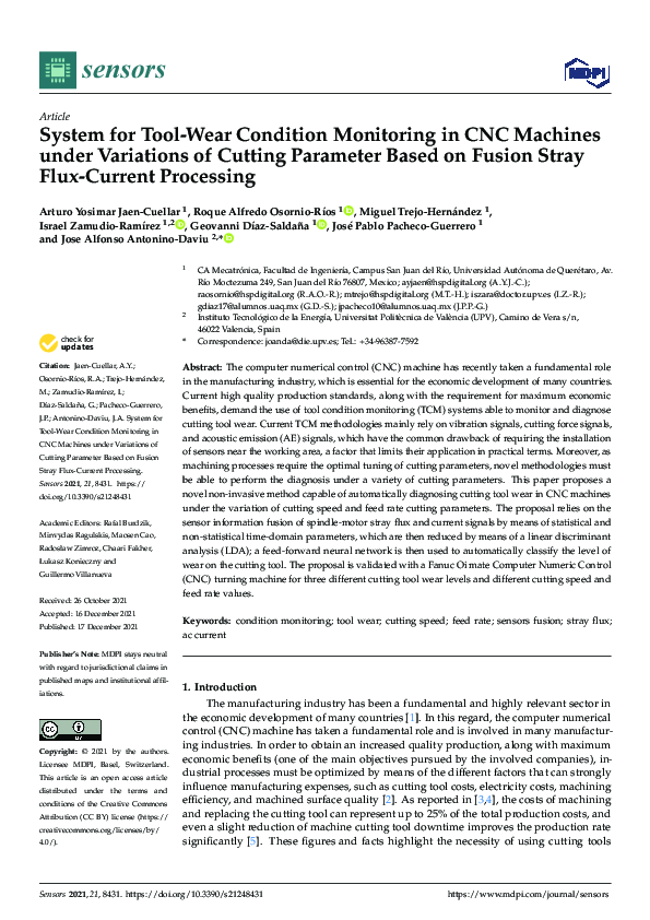 (PDF) System for Tool-Wear Condition Monitoring in CNC Machines under ...