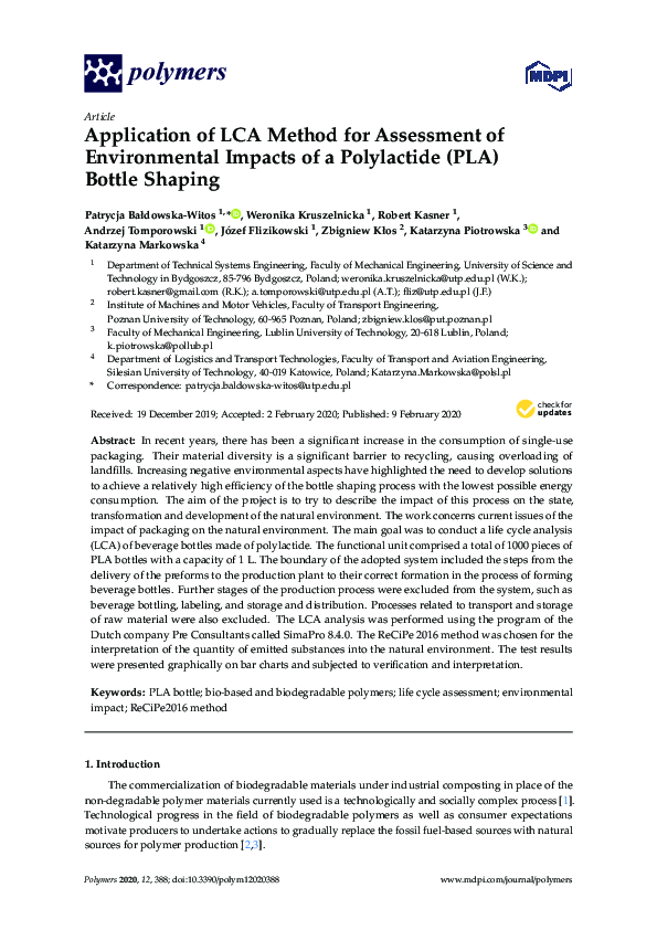 (PDF) Application of LCA Method for Assessment of Environmental Impacts ...