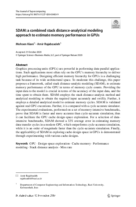 (PDF) SDAM: a combined stack distance-analytical modeling approach to estimate memory ...