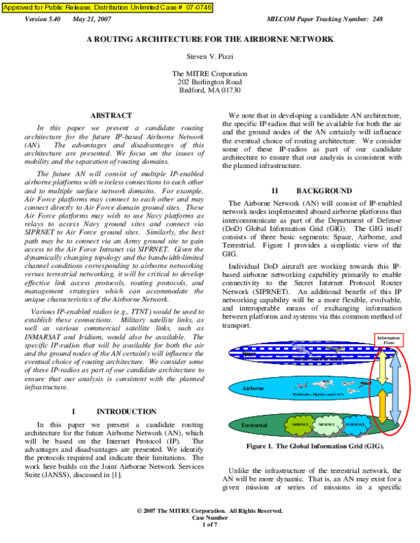 (PDF) A Routing Architecture for the Airborne Network