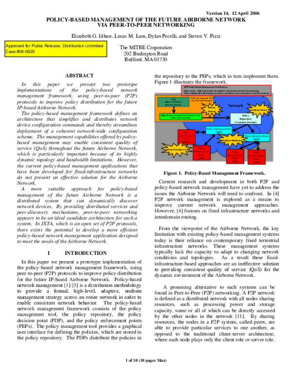(PDF) Policy-Based Management of the Future Airborne Network via Peer-to-Peer Networking