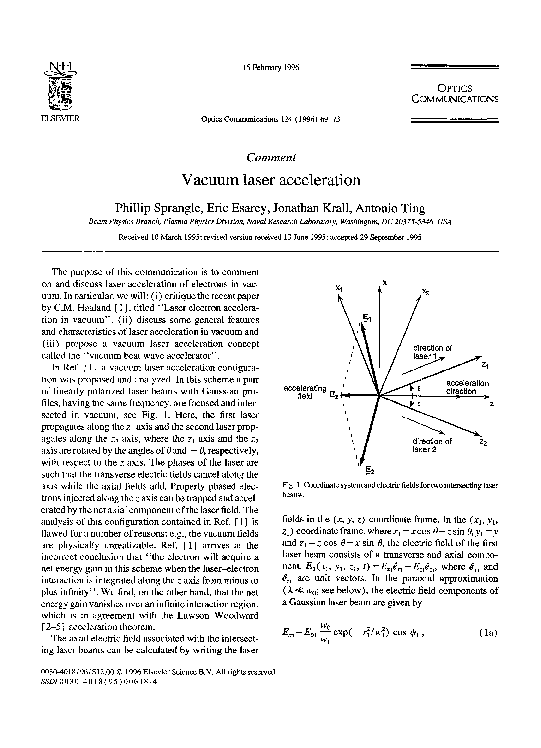 (PDF) Vacuum laser acceleration