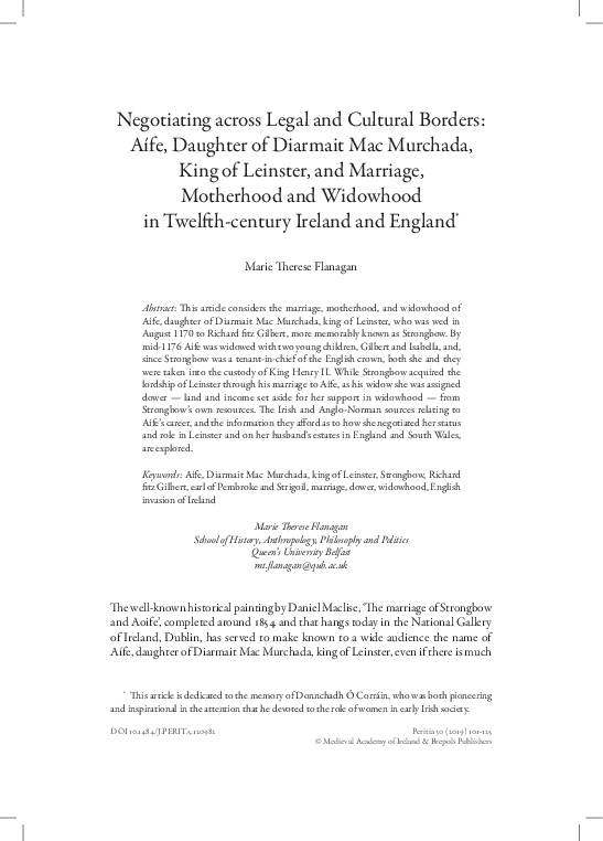 (PDF) Negotiating across Legal and Cultural Borders: Aífe, Daughter of ...