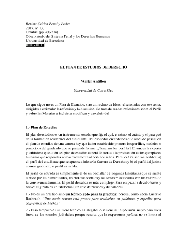(PDF) El Plan De Estudios De Derecho