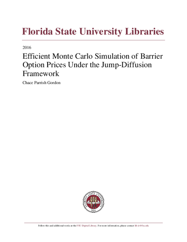 (PDF) Efficient Monte Carlo Simulation of Barrier Option Prices Under ...