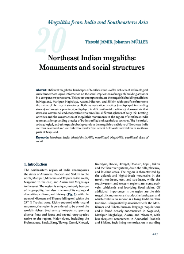 (PDF) Northeast Indian megaliths: Monuments and social structures