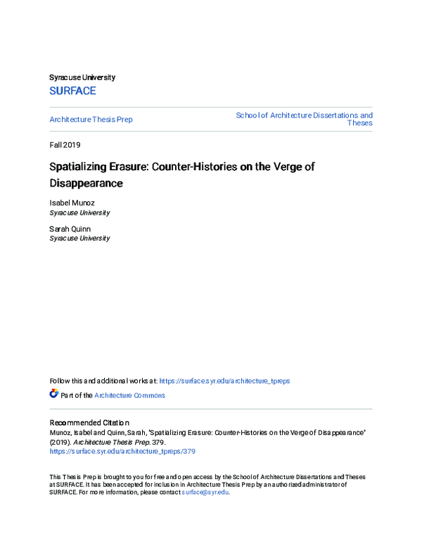 (PDF) Spatializing Erasure: Counter-Histories on the Verge of Disappearance