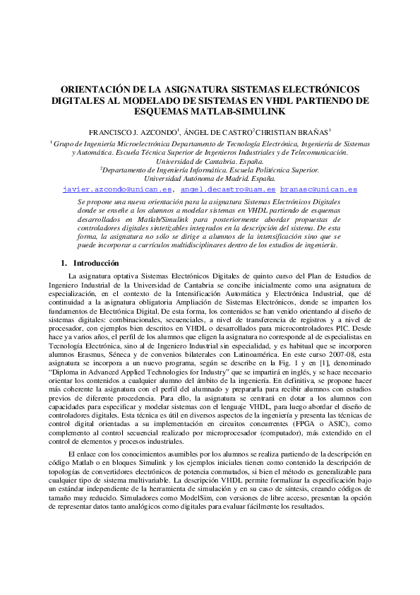 (PDF) Orientación De La Asignatura Sistemas Electrónicos Digitales Al ...