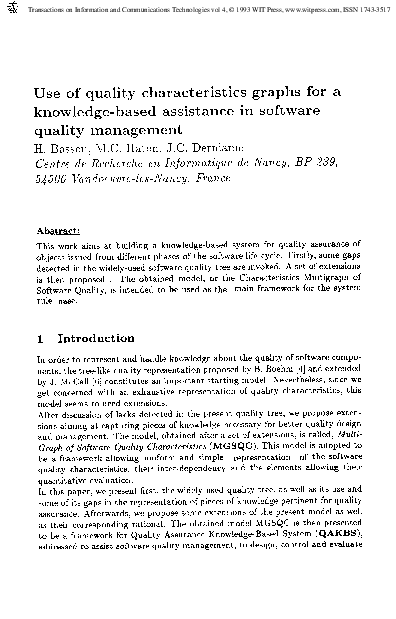 (PDF) Use of quality characteristics graphs for a knowledge-based ...