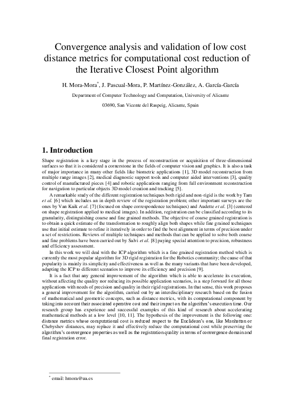 (PDF) Convergence analysis and validation of low cost distance metrics for computational cost ...