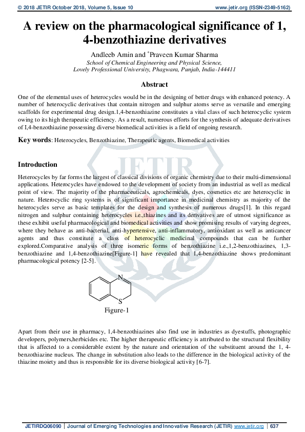 (PDF) A review on the pharmacological significance of 1, 4 ...