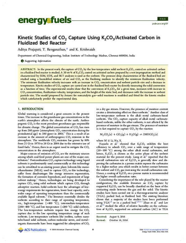 (PDF) Kinetic Studies of CO2 Capture Using K2CO3/Activated Carbon in ...