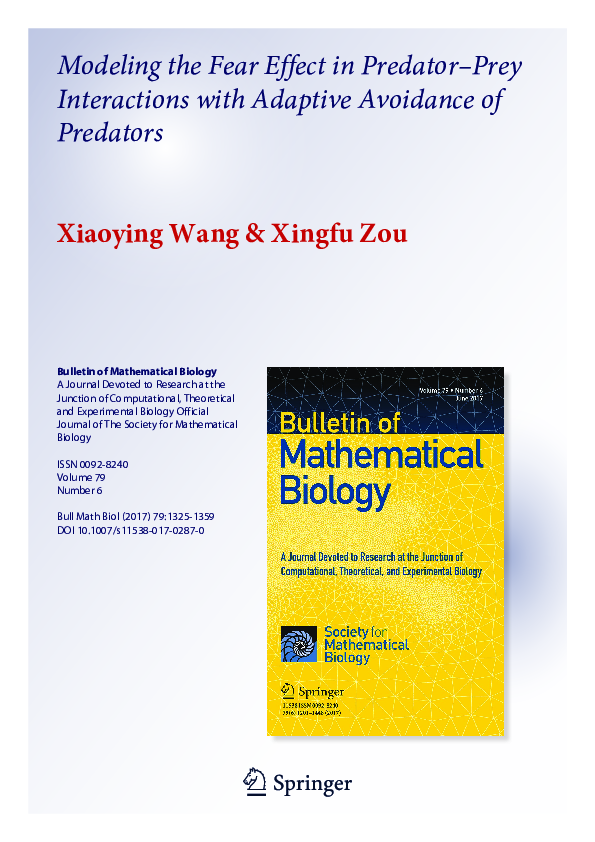 (PDF) Modeling the Fear Effect in Predator-Prey Interactions with ...
