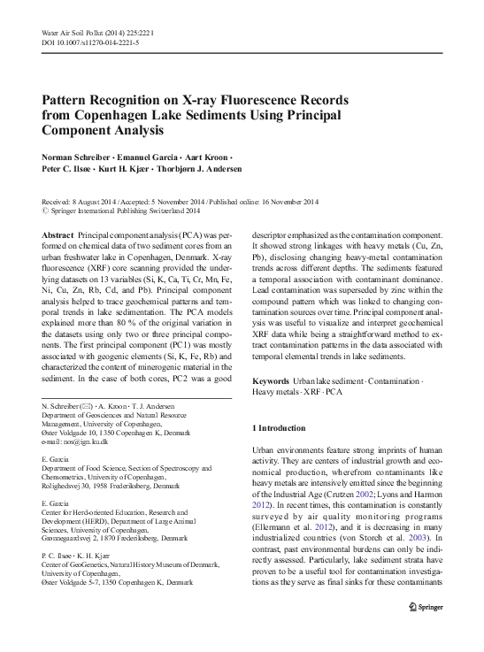 (PDF) Pattern Recognition on X-ray Fluorescence Records from Copenhagen ...