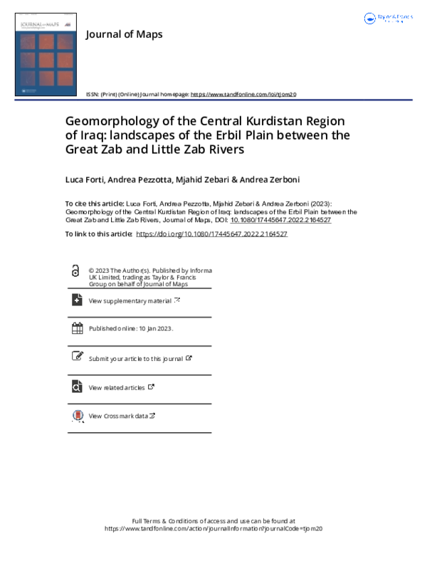 (PDF) Geomorphology of the Central Kurdistan Region of Iraq: landscapes ...