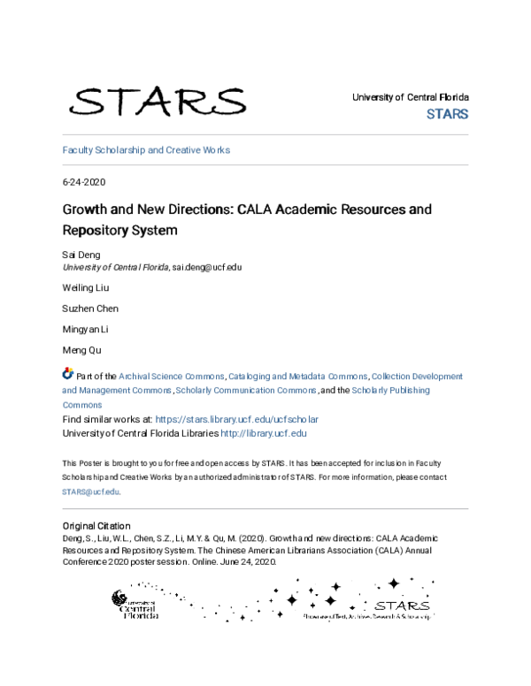 (PDF) Growth and New Directions: CALA Academic Resources and Repository ...