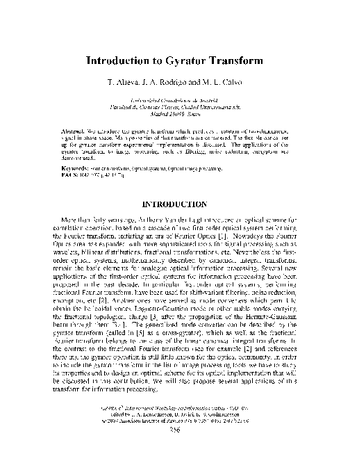 Pdf Introduction To Gyrator Transform 