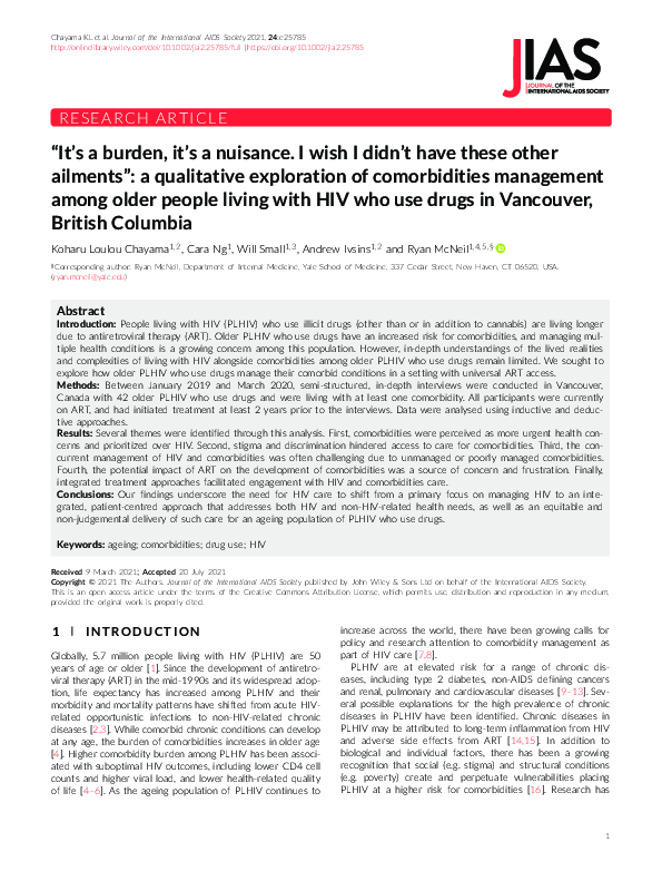 (PDF) “It's a burden, it's a nuisance. I wish I didn't have these other ...