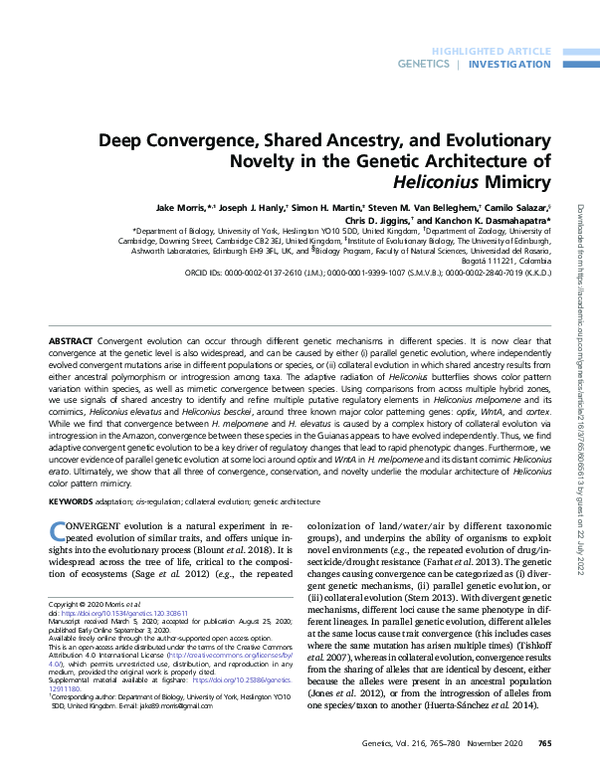 (PDF) Deep Convergence, Shared Ancestry, and Evolutionary Novelty in ...
