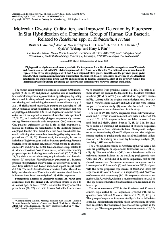 (PDF) Molecular Diversity, Cultivation, and Improved Detection by ...