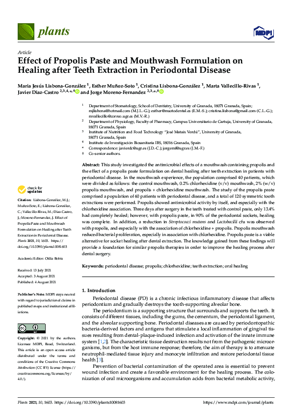 (PDF) Effect of Propolis Paste and Mouthwash Formulation on Healing ...