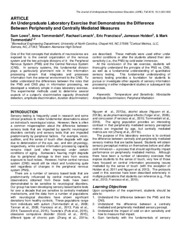 (PDF) ARTICLE An Undergraduate Laboratory Exercise that Demonstrates ...