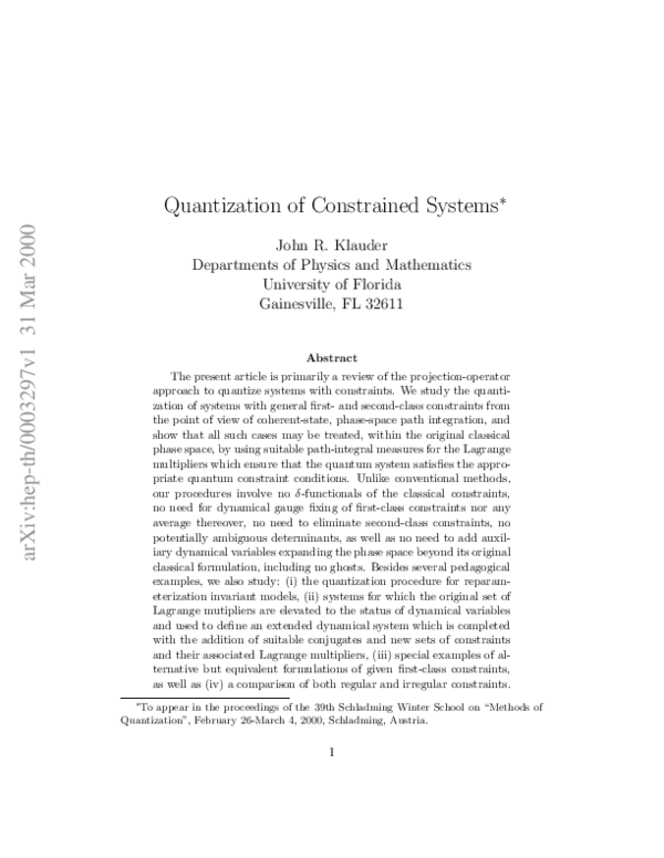 Quantization of Constrained Systems
