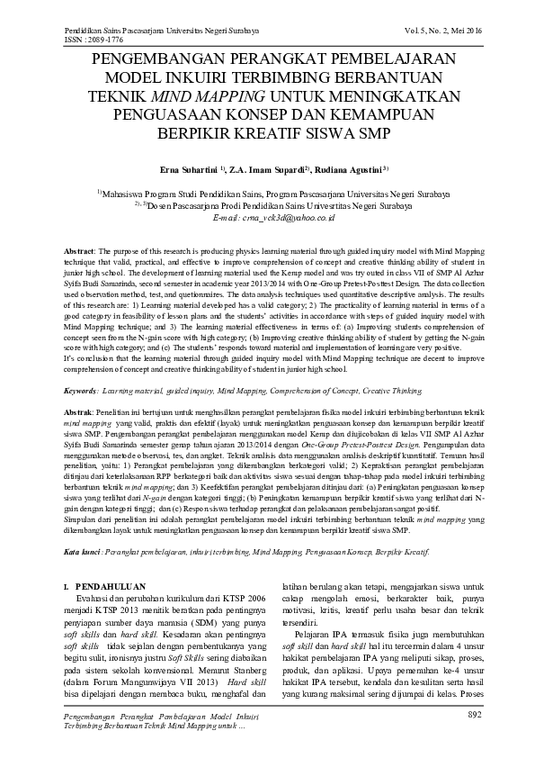 (PDF) Pengembangan Perangkat Pembelajaran Model Inkuiri Terbimbing Berbantuan Teknik Mind ...