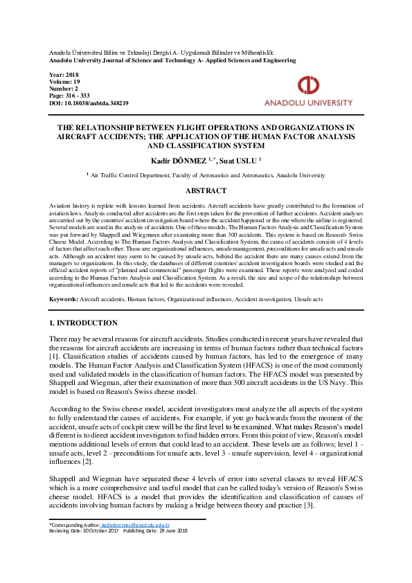 (PDF) The Relationship Between Flight Operations and Organizations in ...