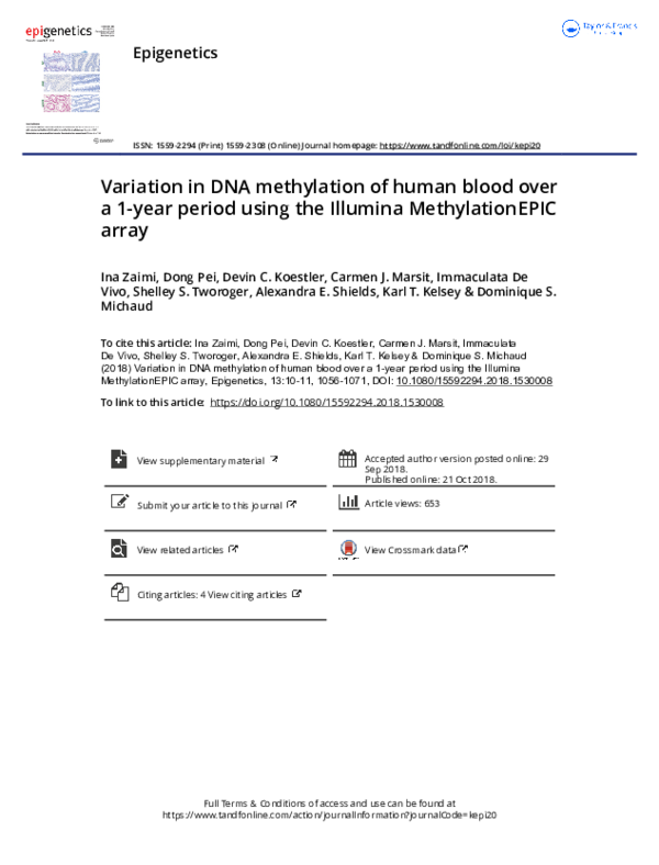 (PDF) Variation in DNA methylation of human blood over a 1-year period ...