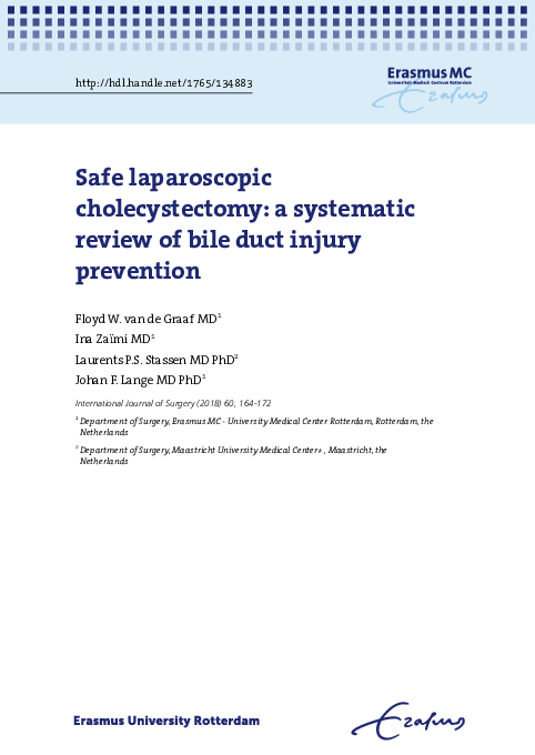 (PDF) Safe laparoscopic cholecystectomy: A systematic review of bile duct injury prevention