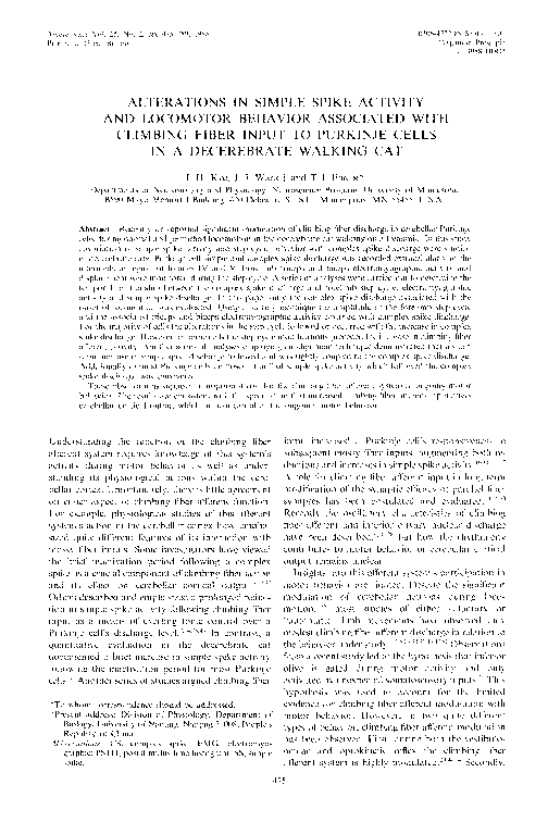 (PDF) Alterations in simple spike activity and locomotor behavior ...