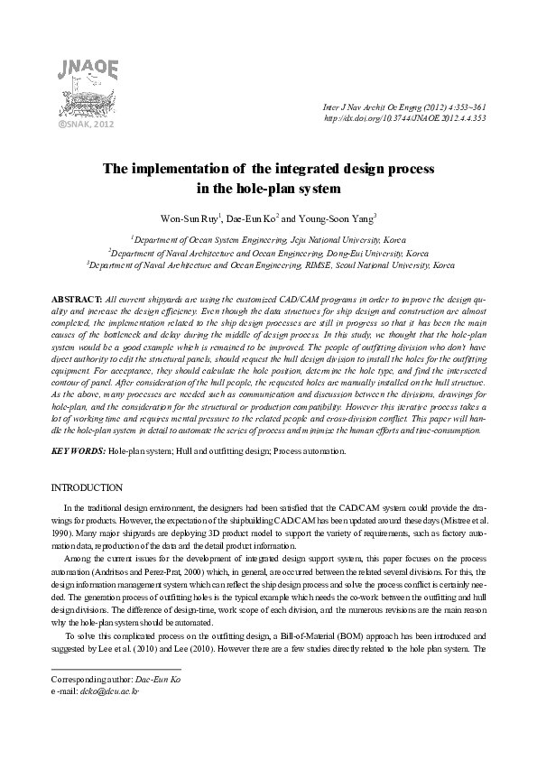 (PDF) The implementation of the integrated design process in the hole ...