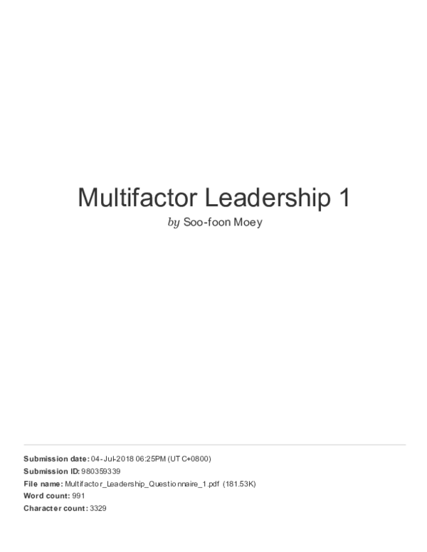 (PDF) Multifactor leadership questionnaire (rater form 5x-short form)