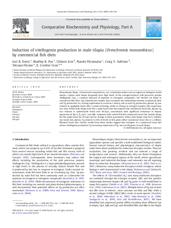 (PDF) Induction of vitellogenin production in male tilapia (Oreochromis ...