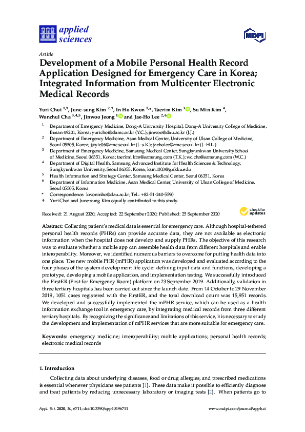(PDF) Development of a Mobile Personal Health Record Application ...