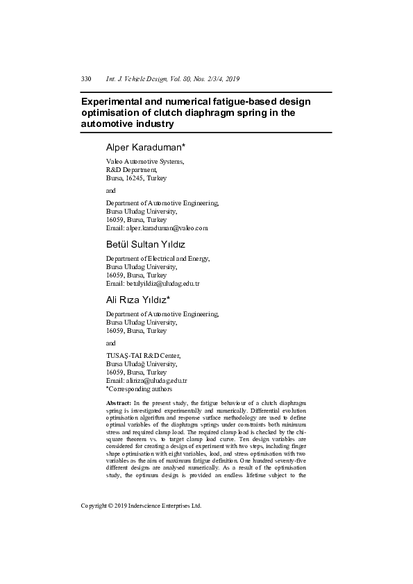 (PDF) Experimental and numerical fatigue-based design optimisation of ...