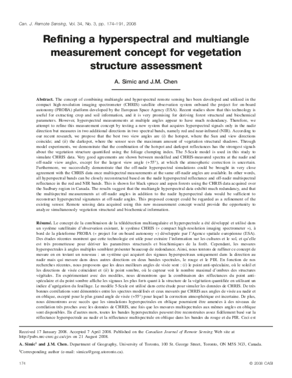 (PDF) Refining a Hyperspectral and Multi-Angle Measurement Concept for Vegetation Structure ...